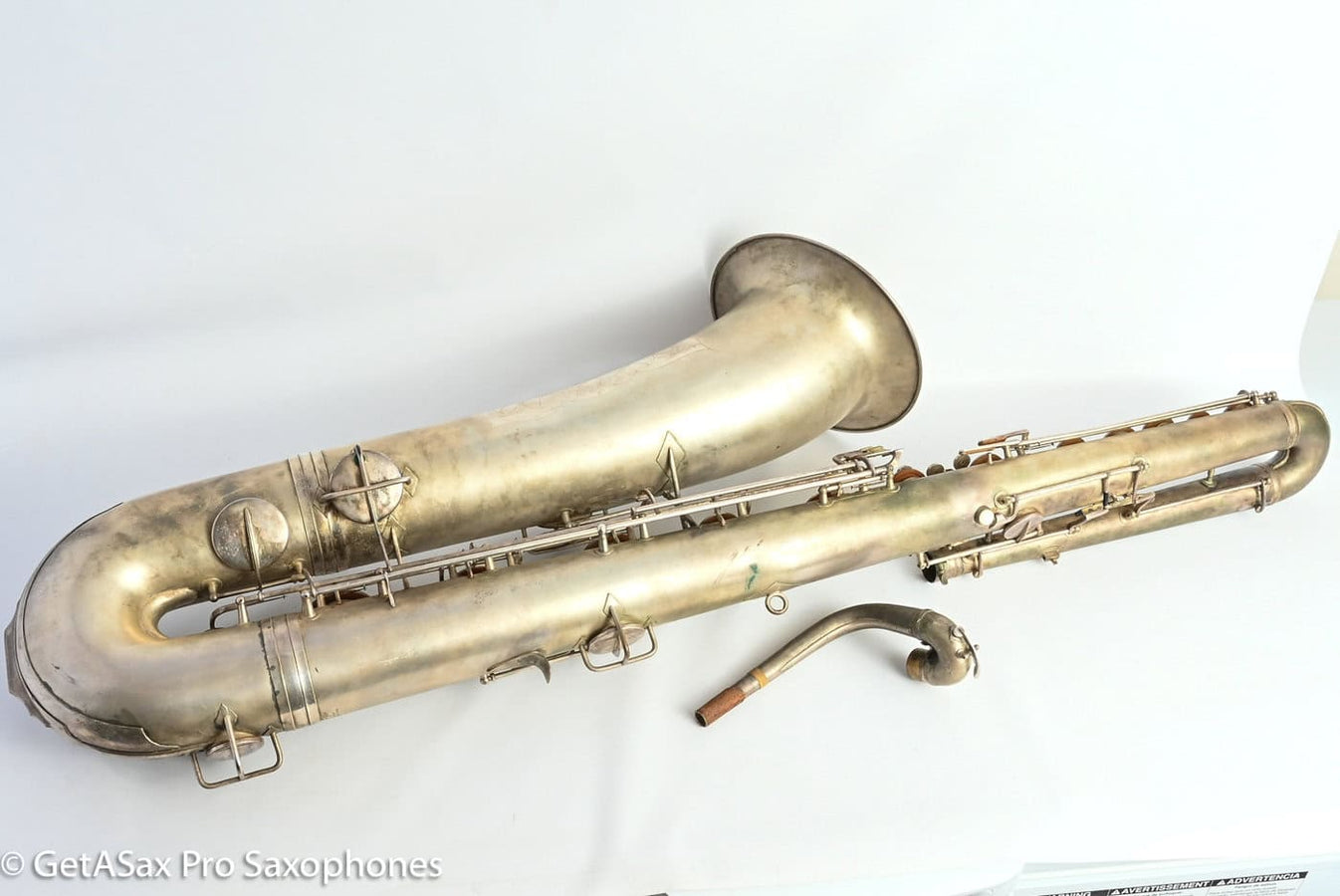 Conn 14M Bass Saxophone Super Clean Original Silver Plate ‘Plumber Nec ...
